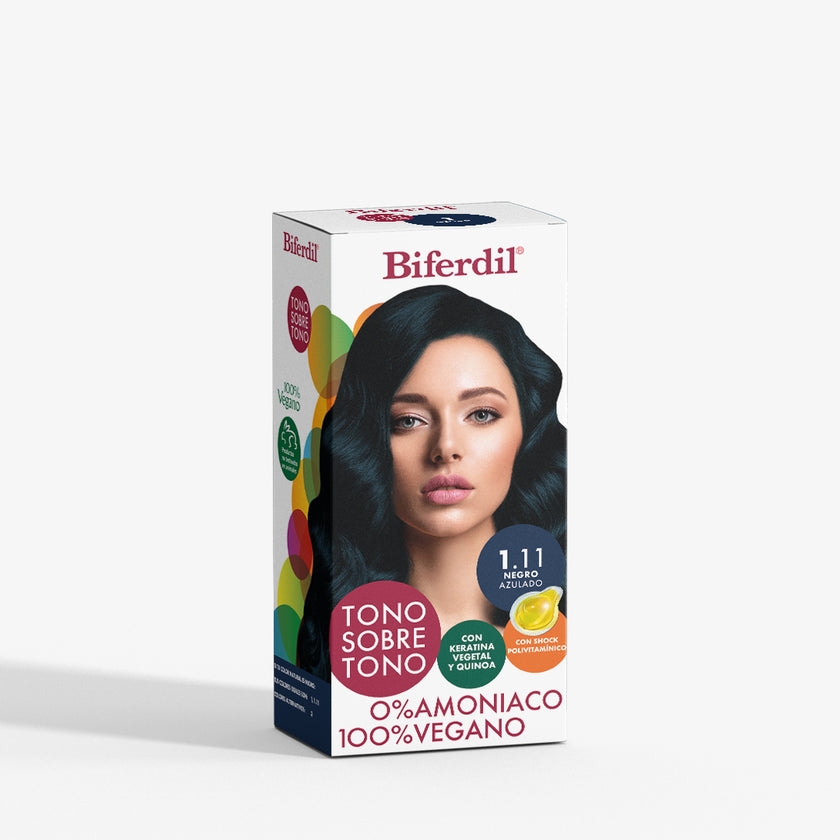 Coloración Tono sobre Tono color Nº 1.11 Negro Azulado KIT – Biferdil